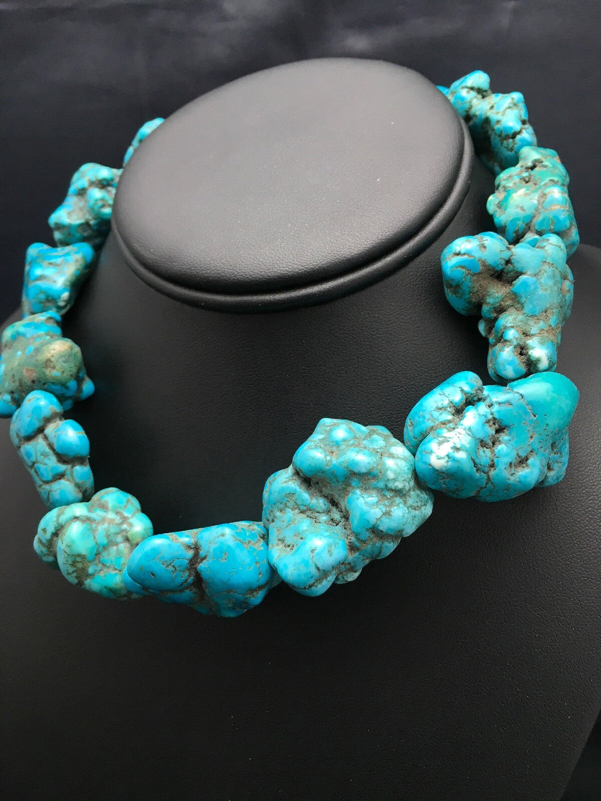 Native American Indian Blue Turquoise Nugget Free Form Bead Strand 031 ...